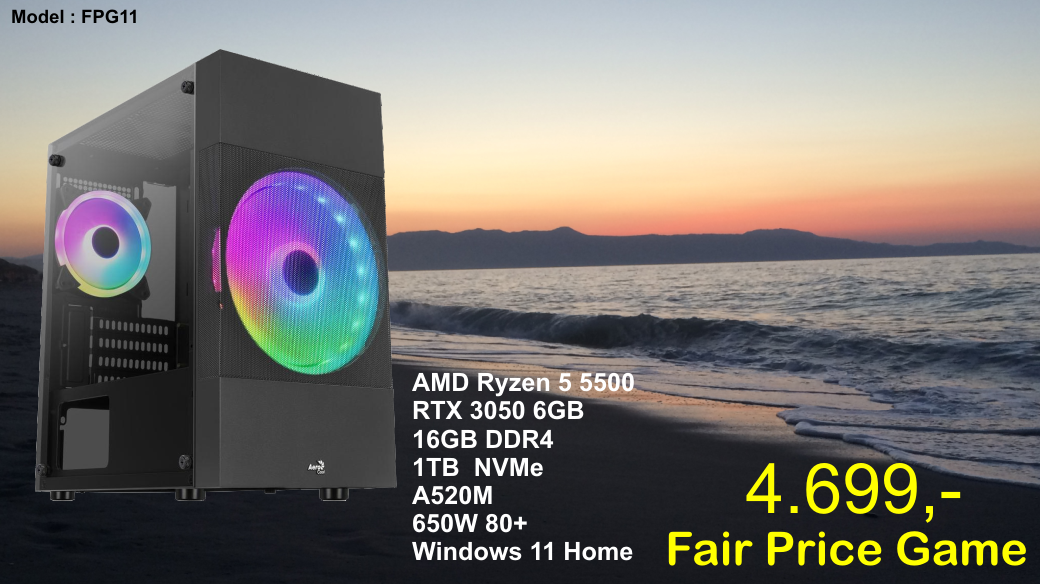 LUC Computer FPG11 Ryzen 5 5500 16GB 1TB NVMe RTX3050 m/Win - LUC Gamer ...