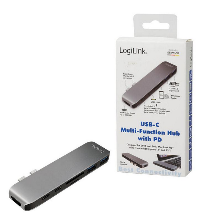 LogiLink USB-C HUB MacBook pro 2017+ - USB Hub - BWS Computers ApS